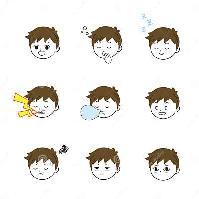 Sleep expressions boy stock vector. Illustration of child - 167435541