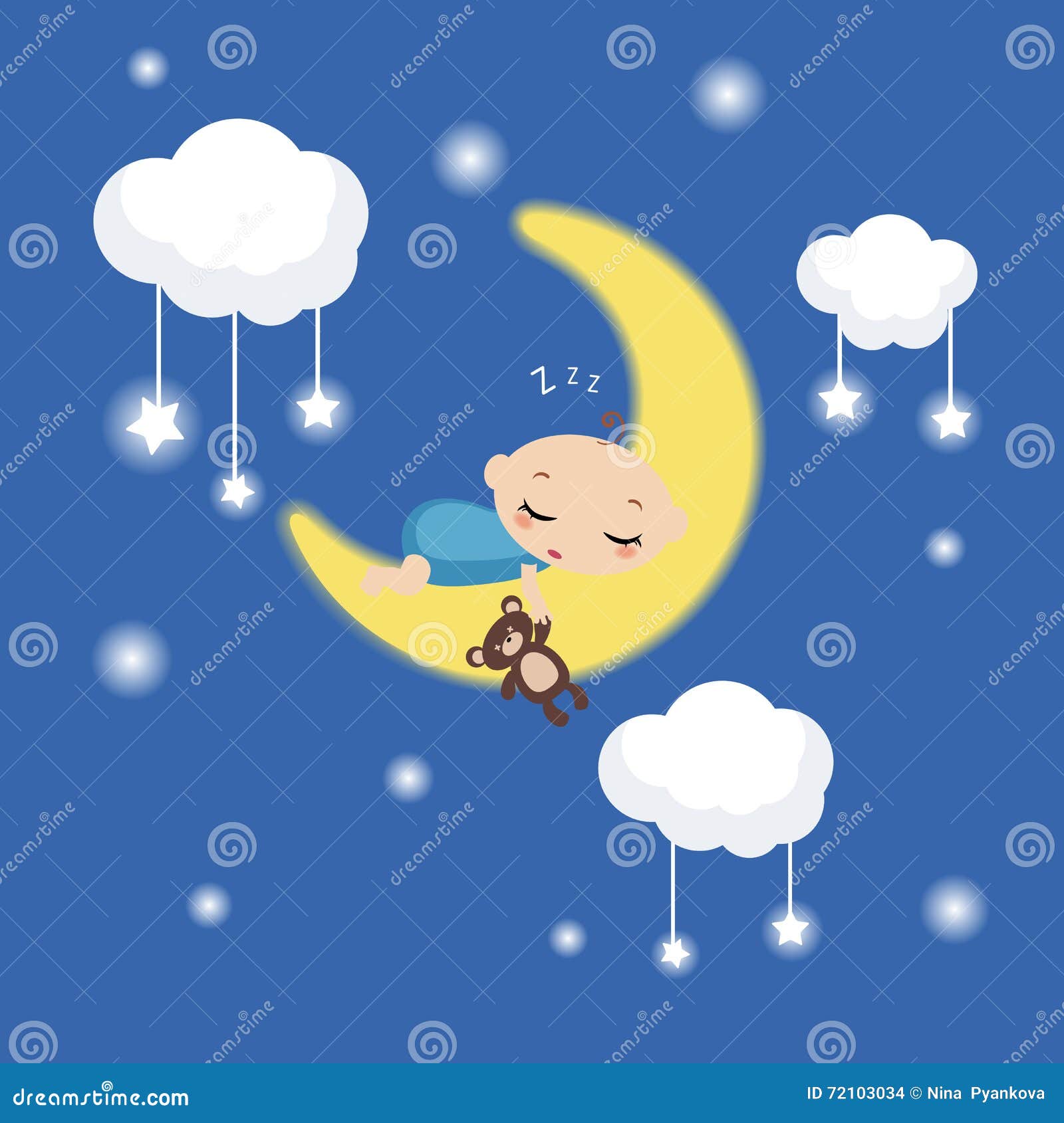 Illustration of Sleeping Baby Stock Vector - Illustration of ...