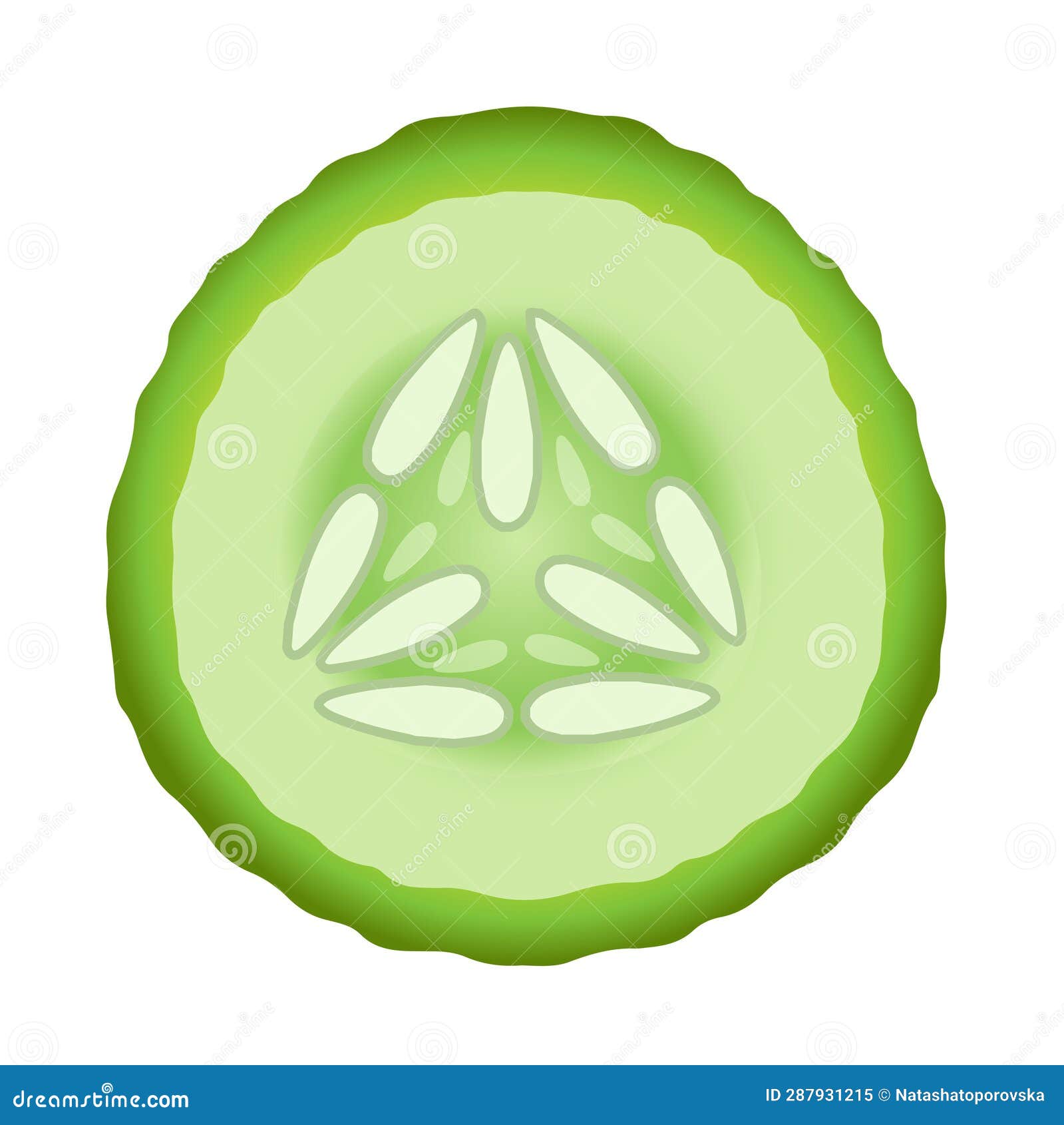 Illustration of a Slice of Cucumber in Realistic Style Stock Vector ...