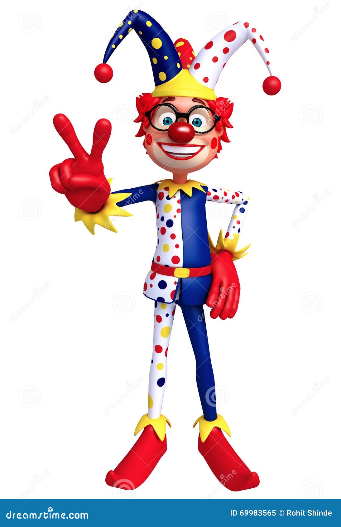 Illustration of Slim Clown Victory Pose Stock Illustration ...