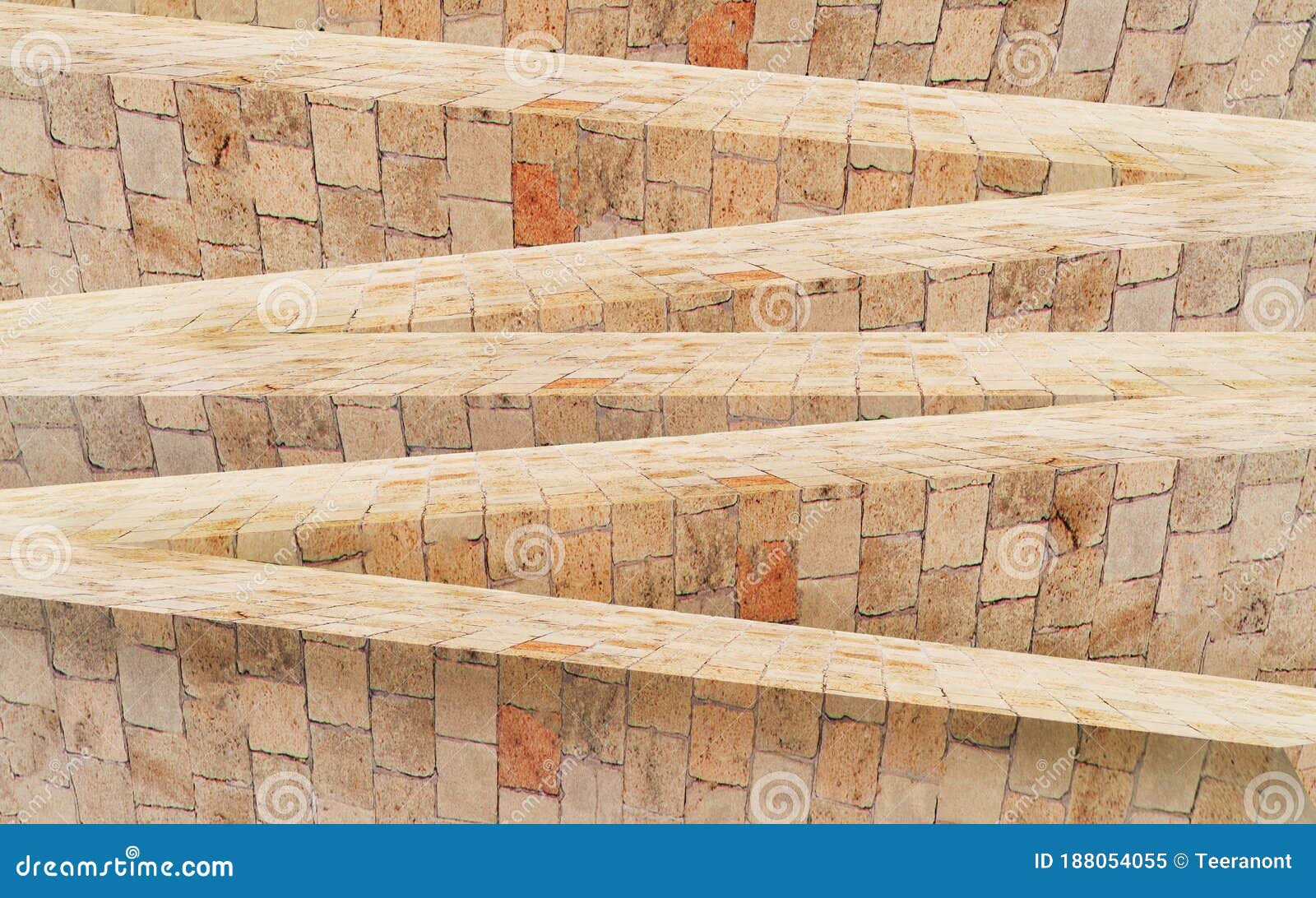 Illustration for Slope Way Builded by Brick Stock Image - Image of ...