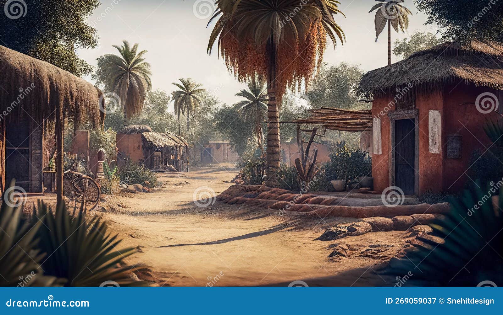 Illustration of a Small Beautiful Village in India, AI-generated Stock ...