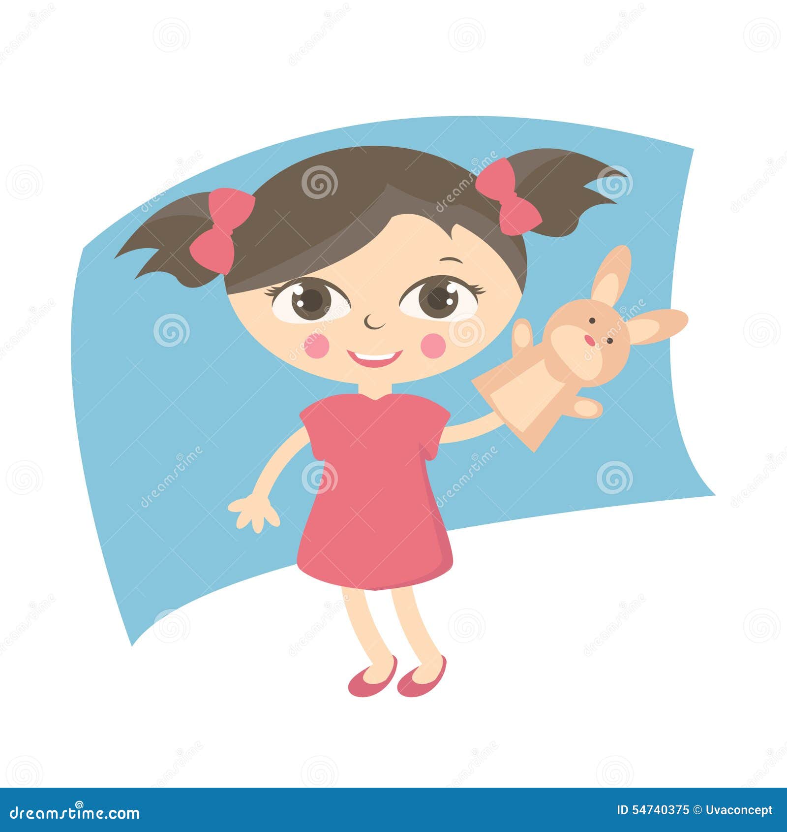 Illustration Small Kids with Hand Puppet Toy Stock Vector ...