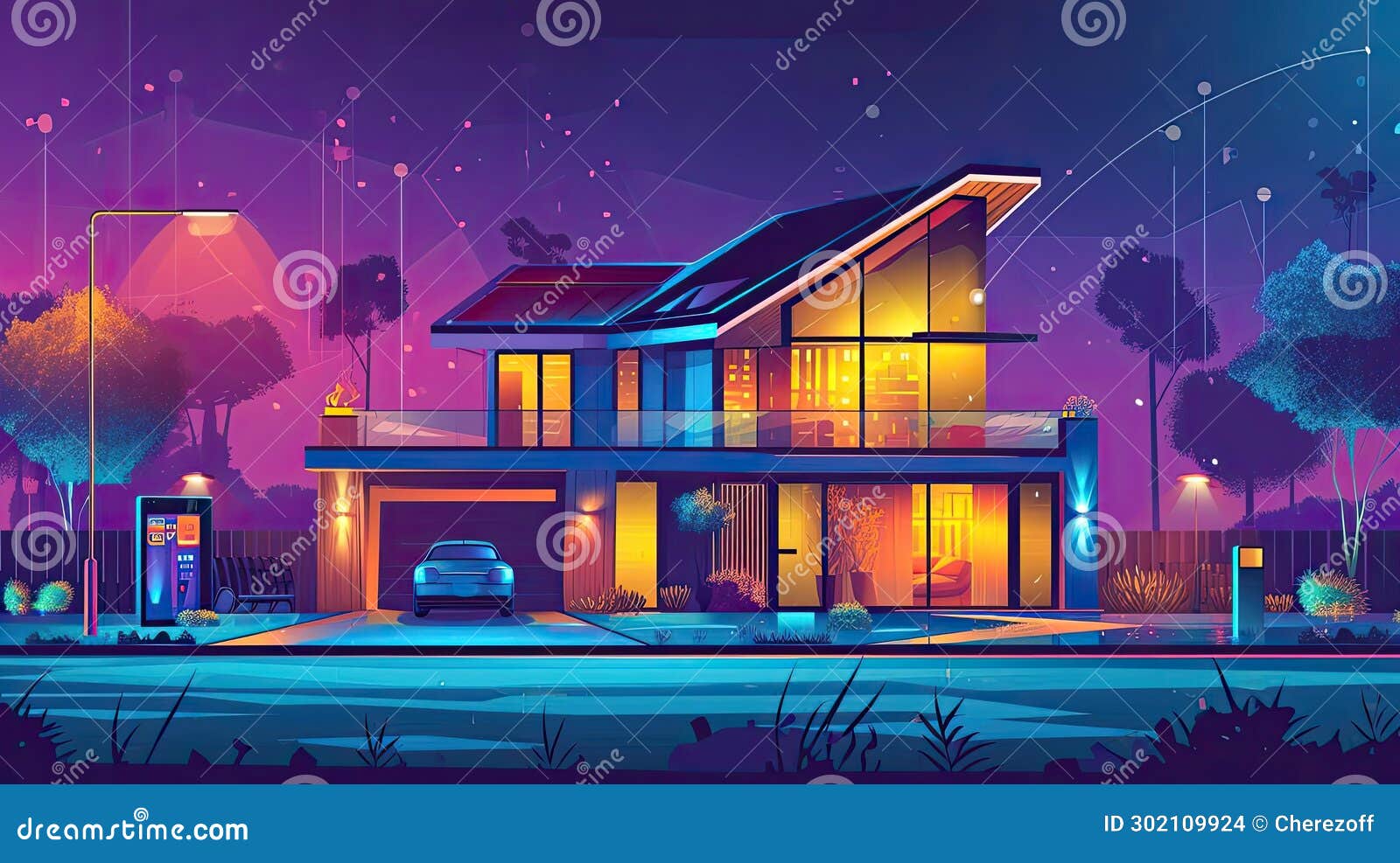 Illustration of a Smart Home Stock Illustration - Illustration of ...