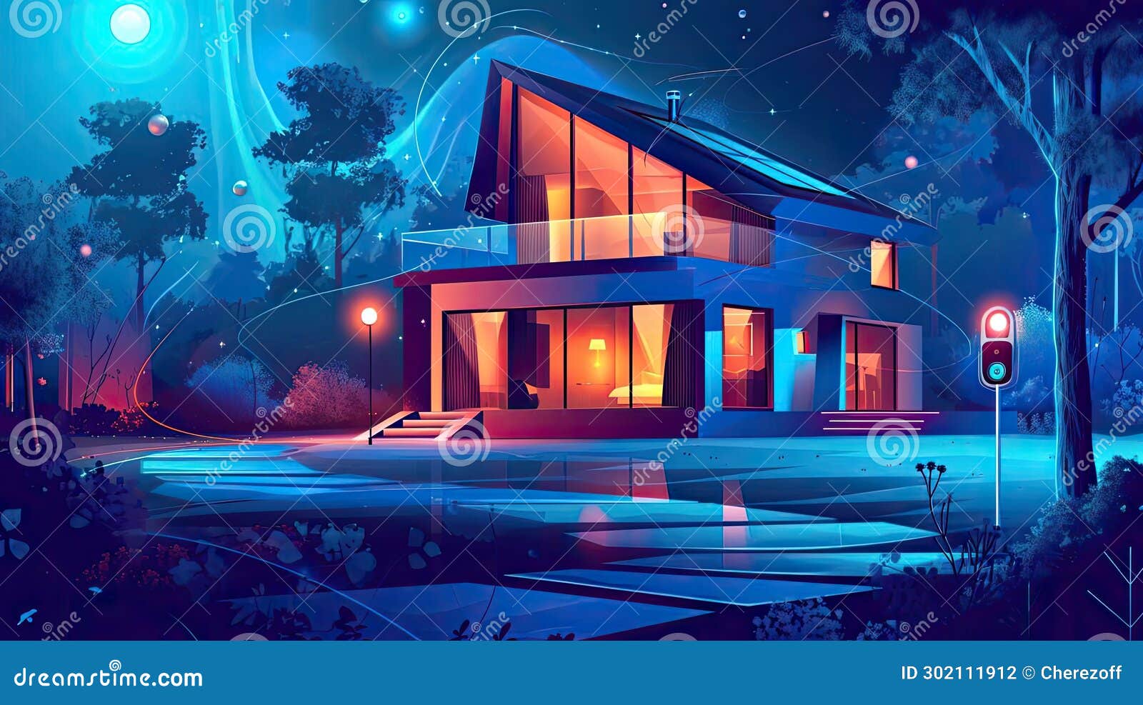 Illustration of a Smart Home Stock Illustration - Illustration of house ...