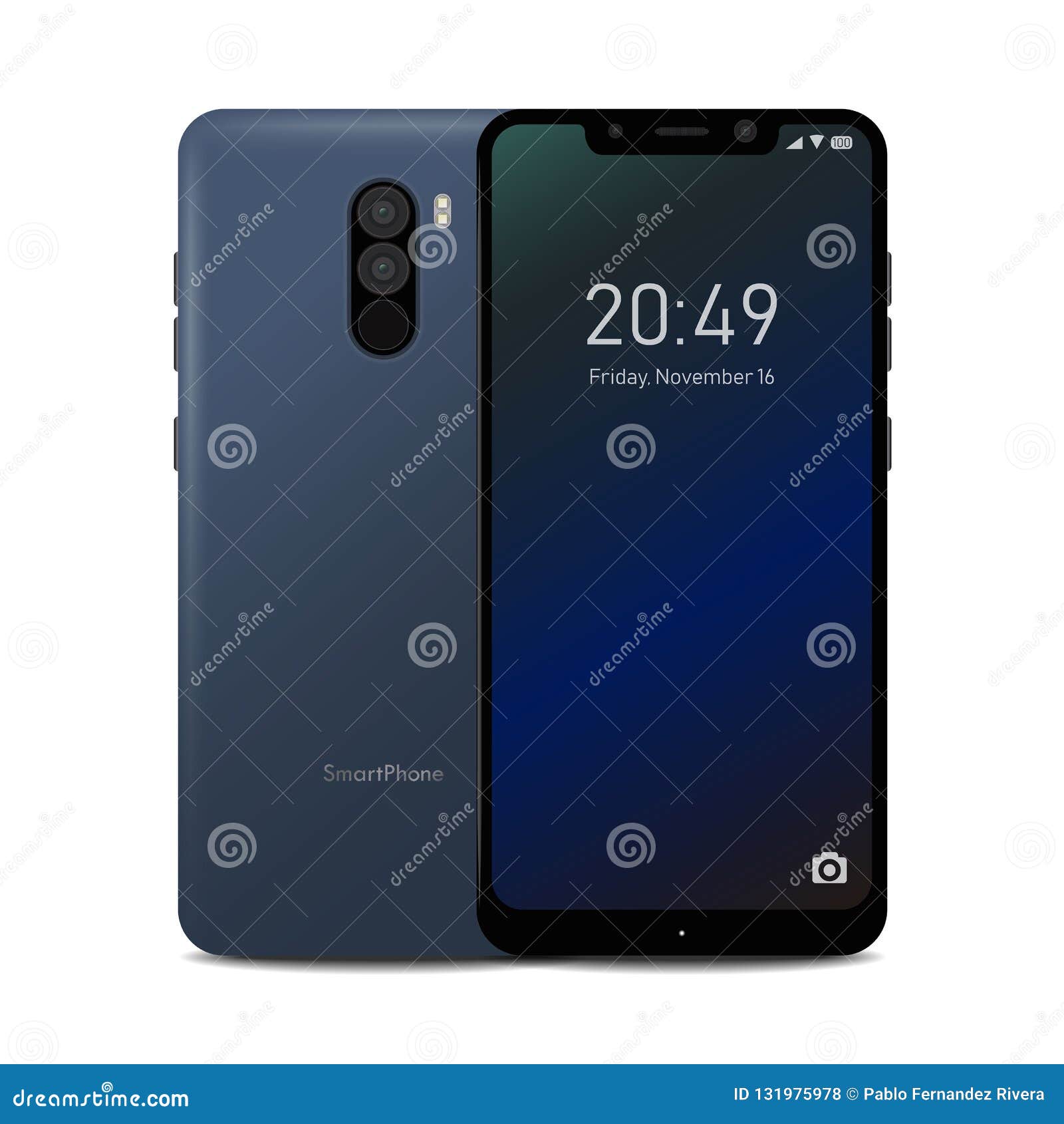 Smartphone with Notch Display Stock Vector - Illustration of digital ...