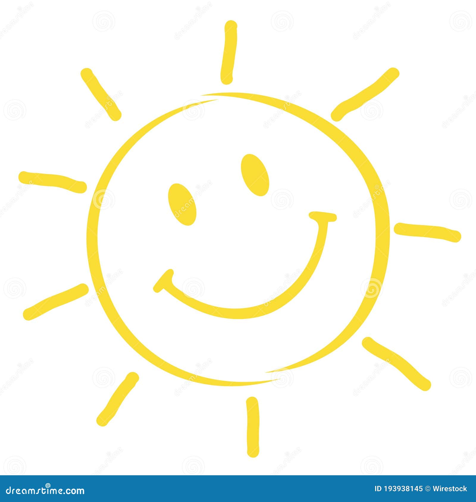 Illustration of a Smiley Sun Isolated on a White Surface Stock ...