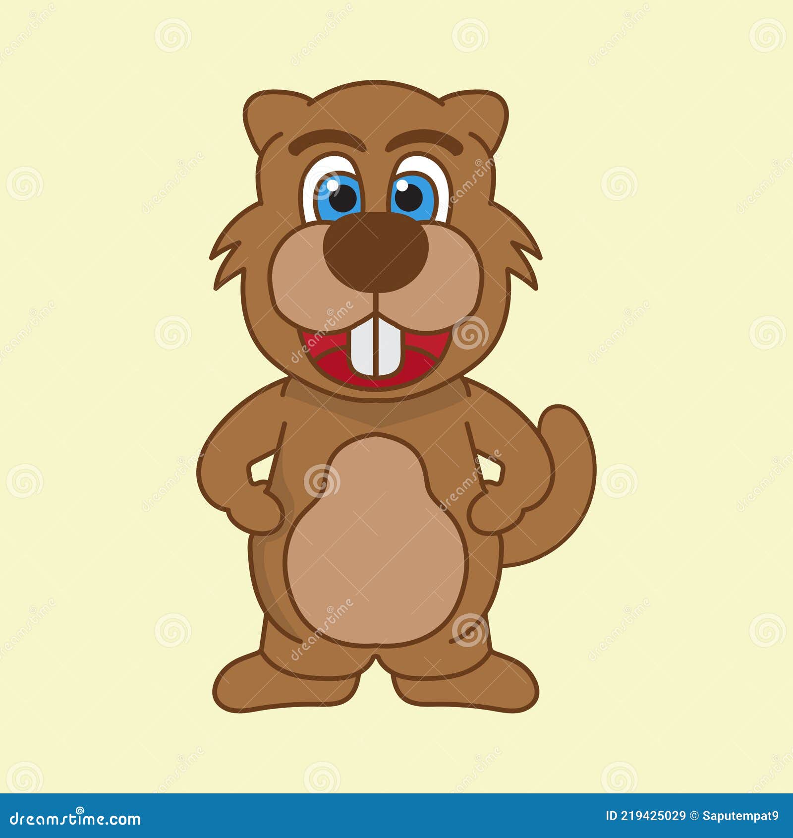 Illustration of a Smiling Beaver Cartoon Mascot Stock Vector ...