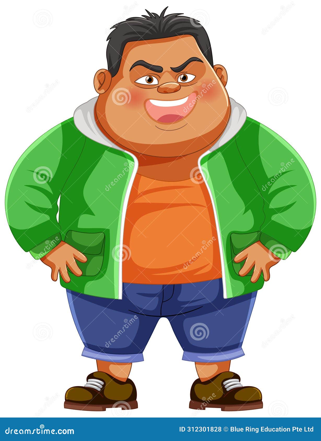 A Smiling, Bulky Cartoon Man Stock Vector - Illustration of cartoon ...