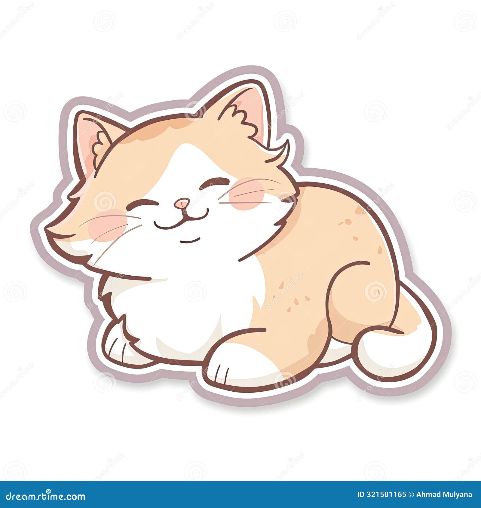 Illustration of a Smiling Cartoon Cat Stick Figure Generated with AI ...