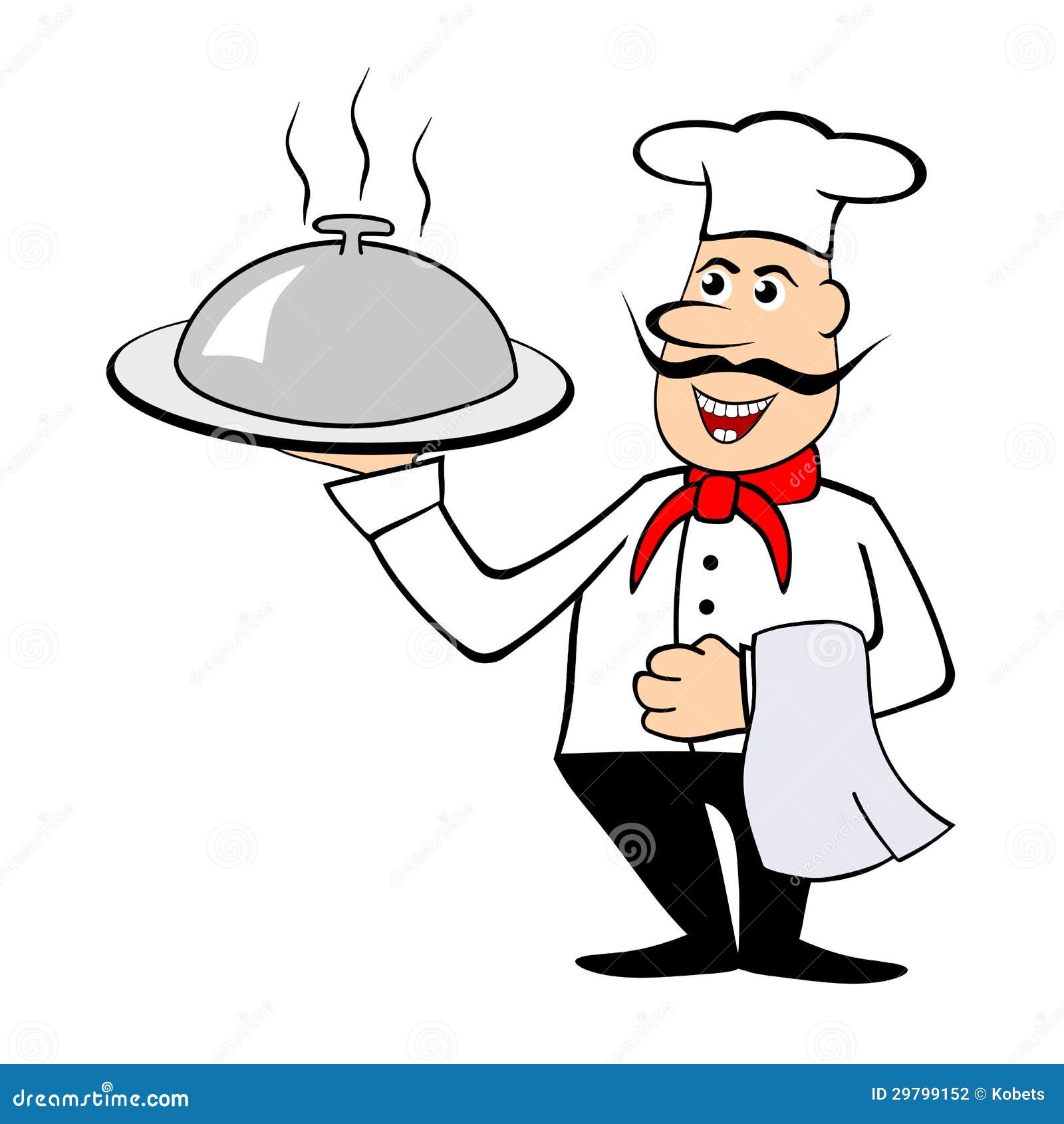 Chef holding a dish stock illustration. Illustration of service - 29799152