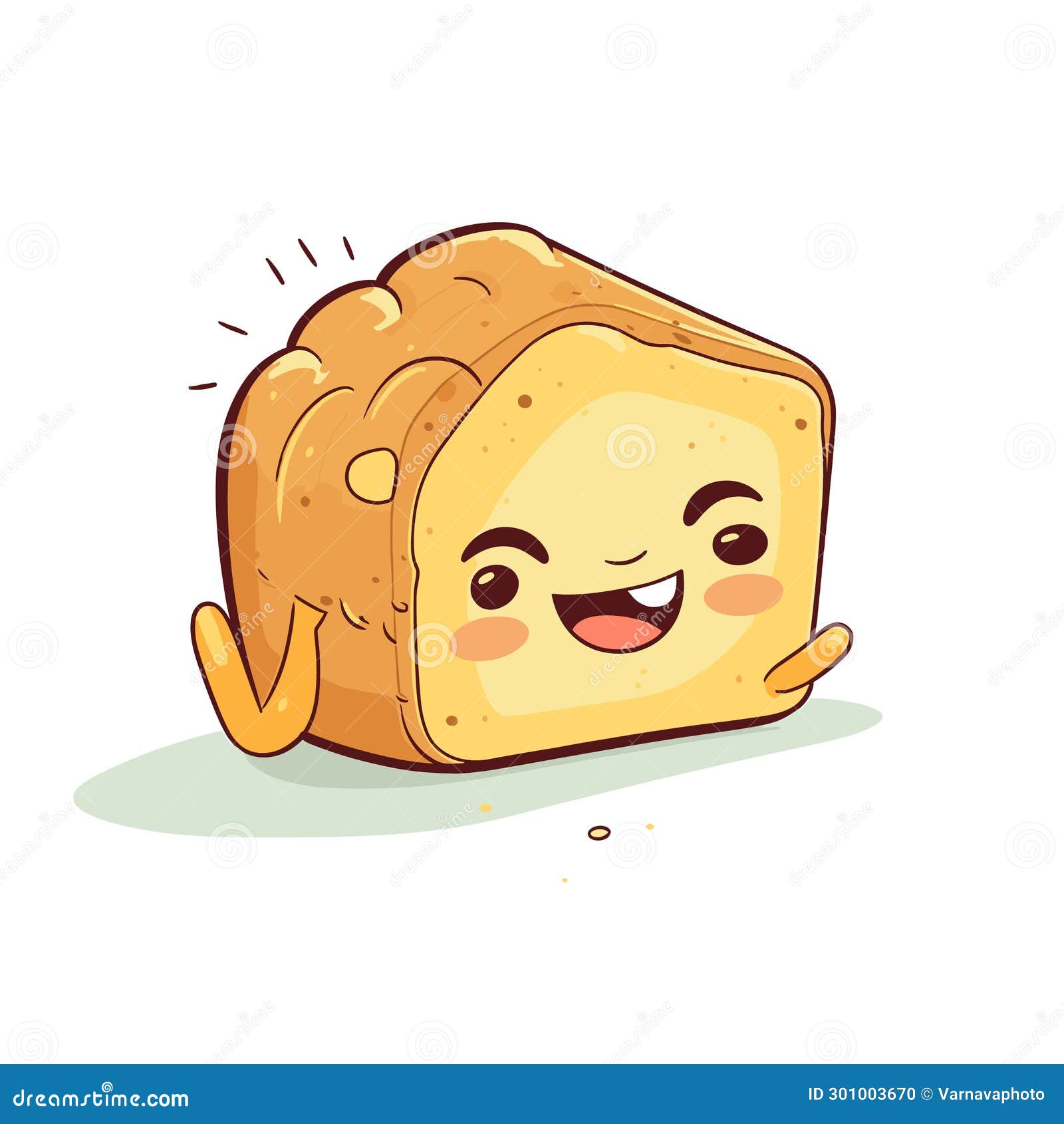 Illustration of a Smiling Cute Bread Character. Vector Illustration ...