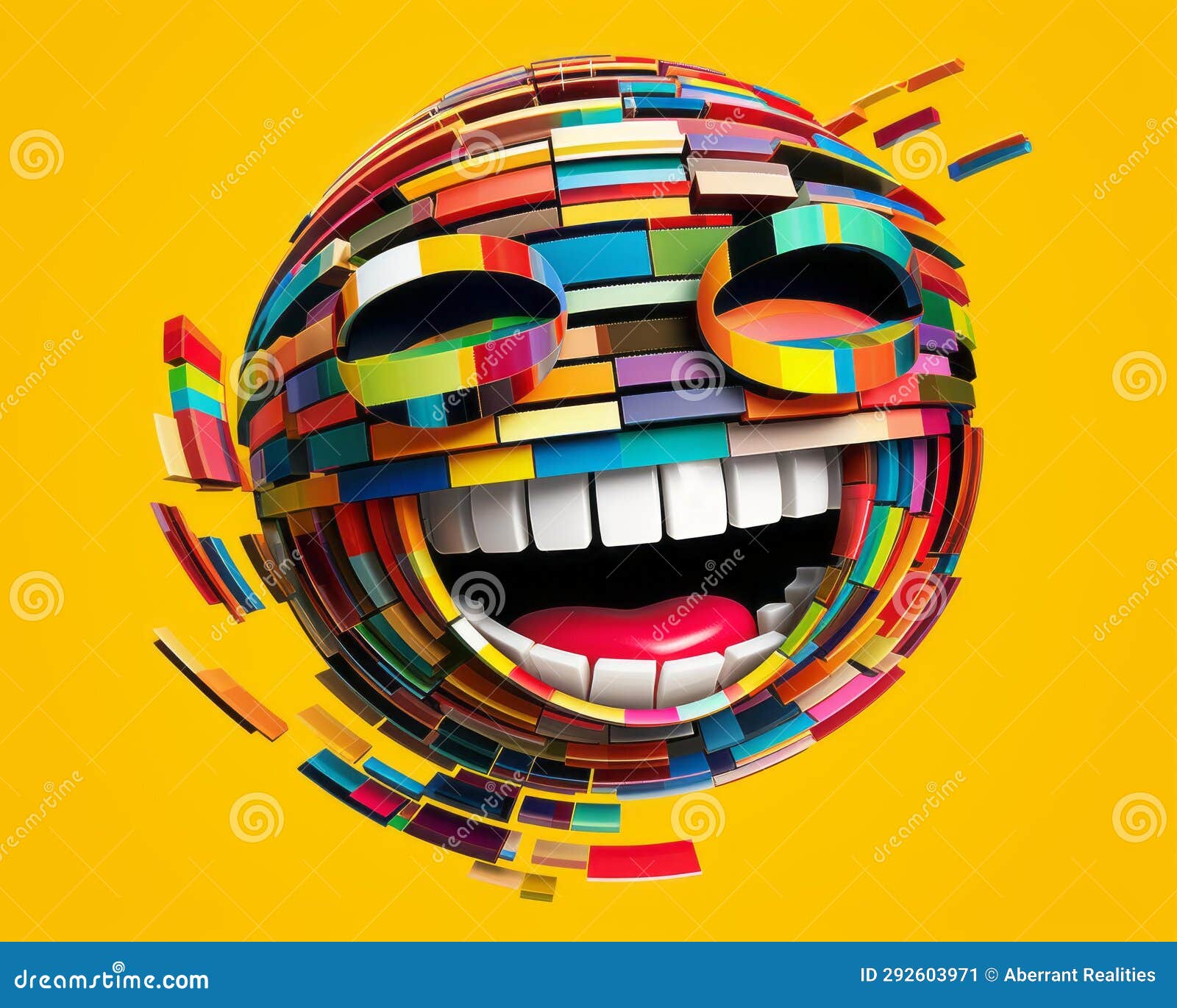 An Illustration of a Smiling Face Made Out of Colorful Bricks Stock ...