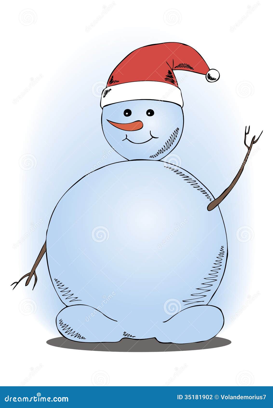 Illustration of a Smiling Snowman Waving Stock Vector - Illustration of ...