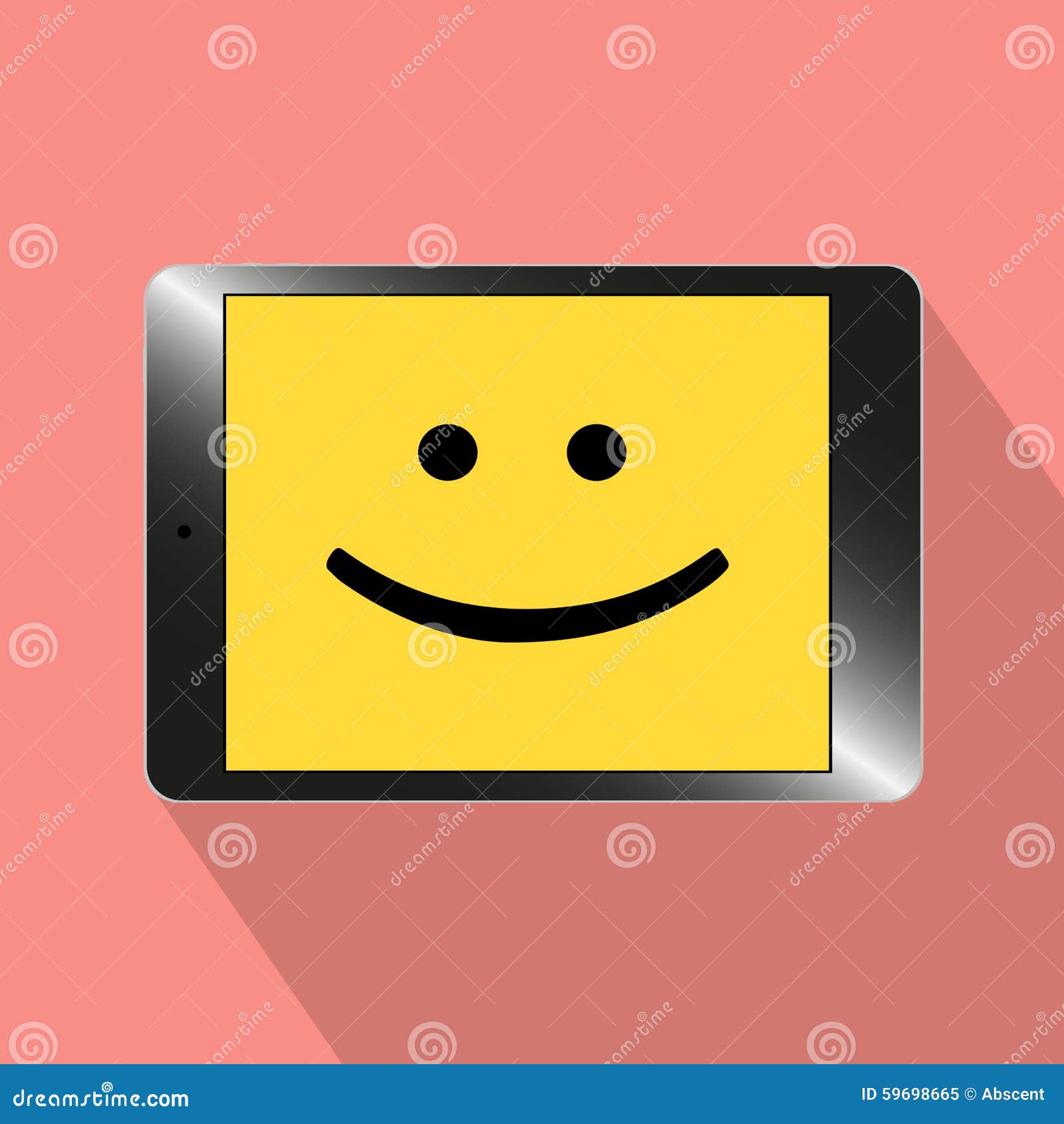 Illustration of the Smiling Tablet Computer Stock Vector - Illustration ...