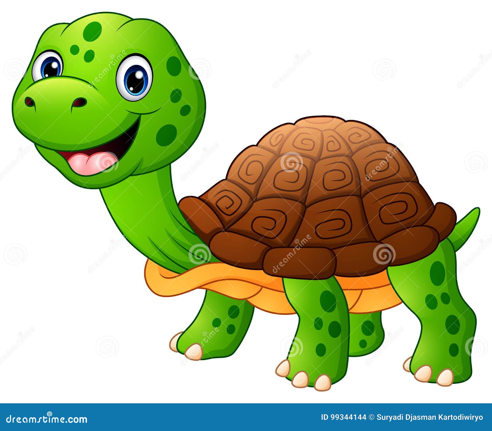 Smiling turtle cartoon stock vector. Illustration of reptile - 99344144