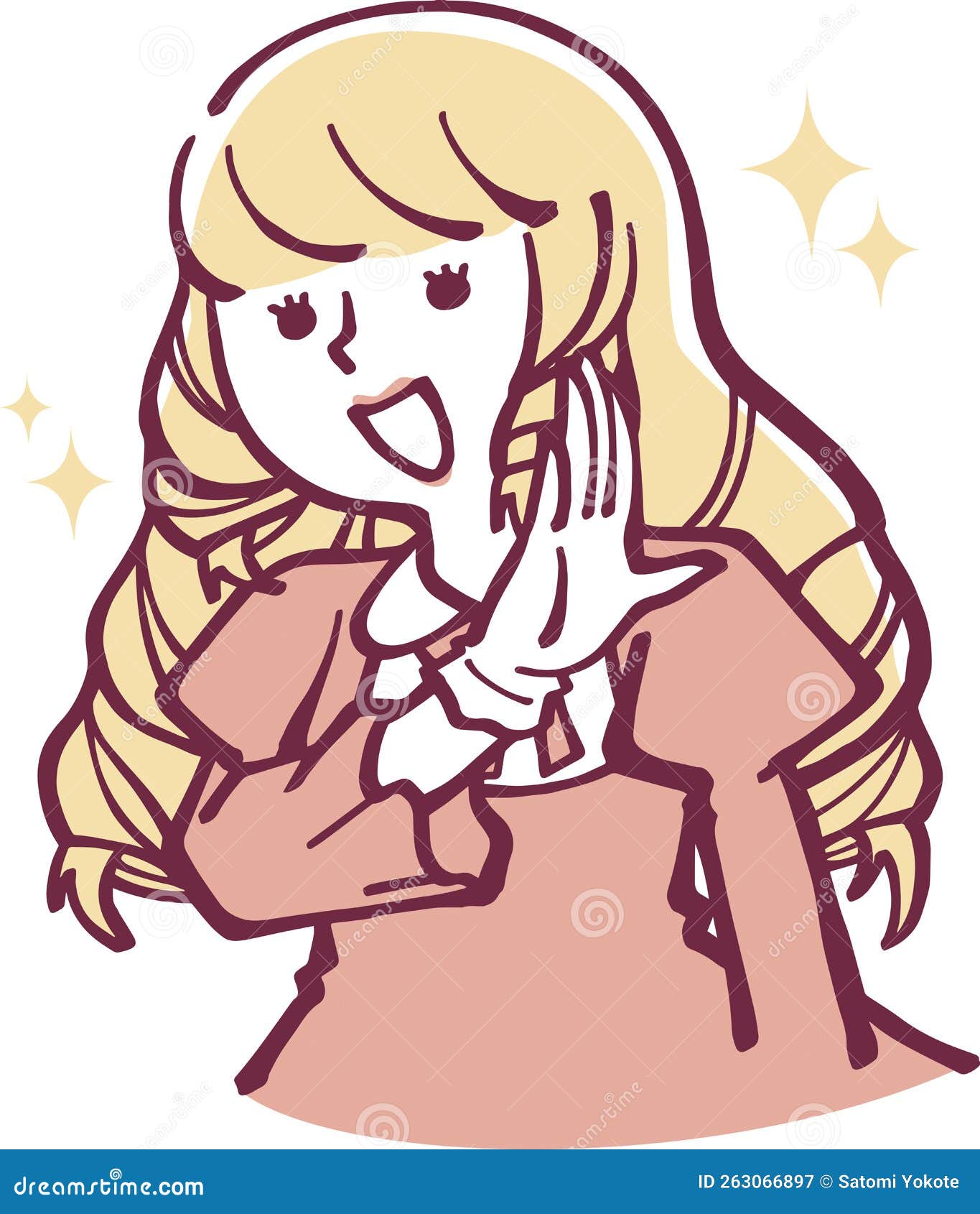 Illustration of a Smiling Young Lady Stock Vector - Illustration of ...