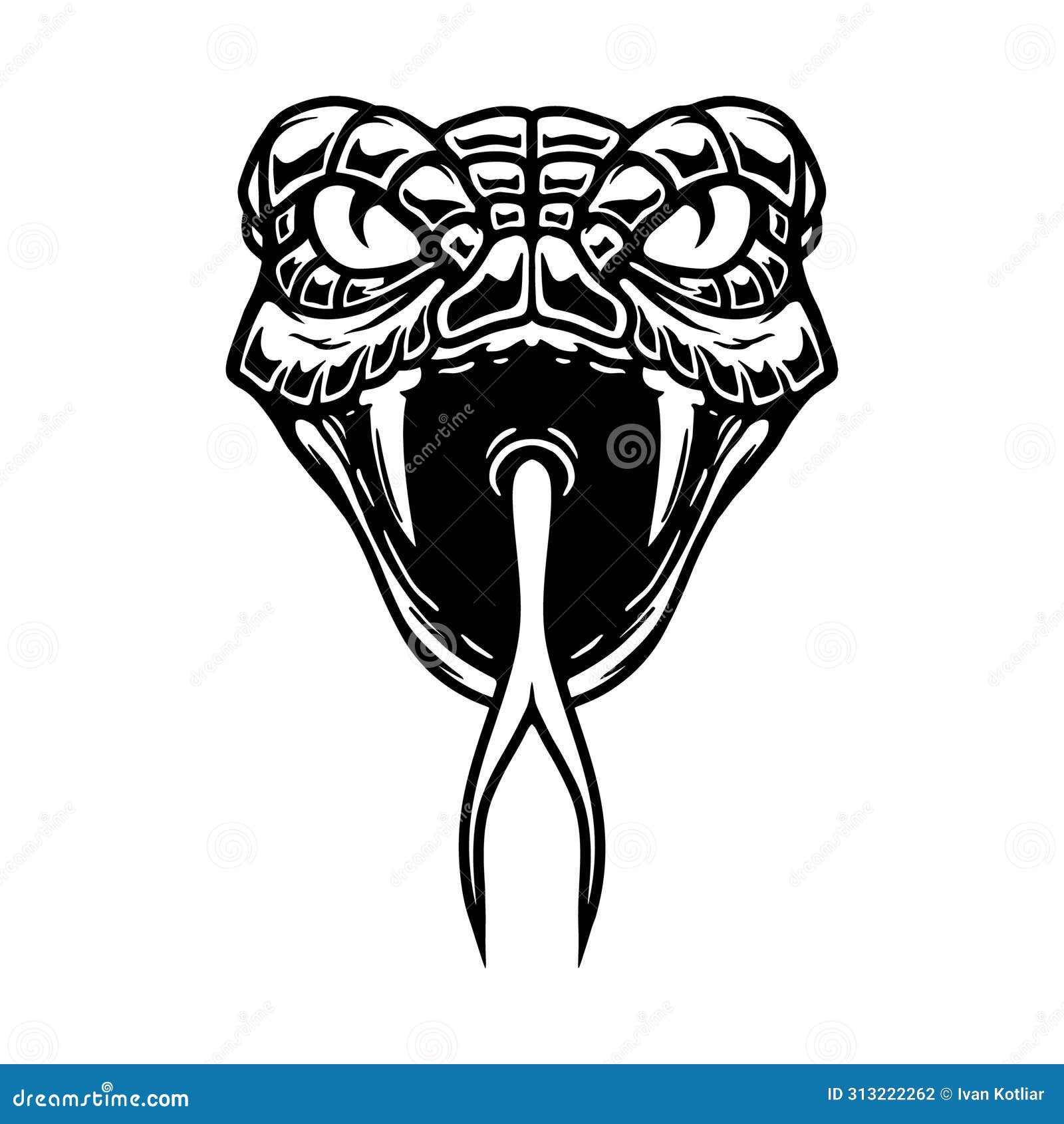 Illustration of a Snake Head. Vector Stock Illustration - Illustration ...