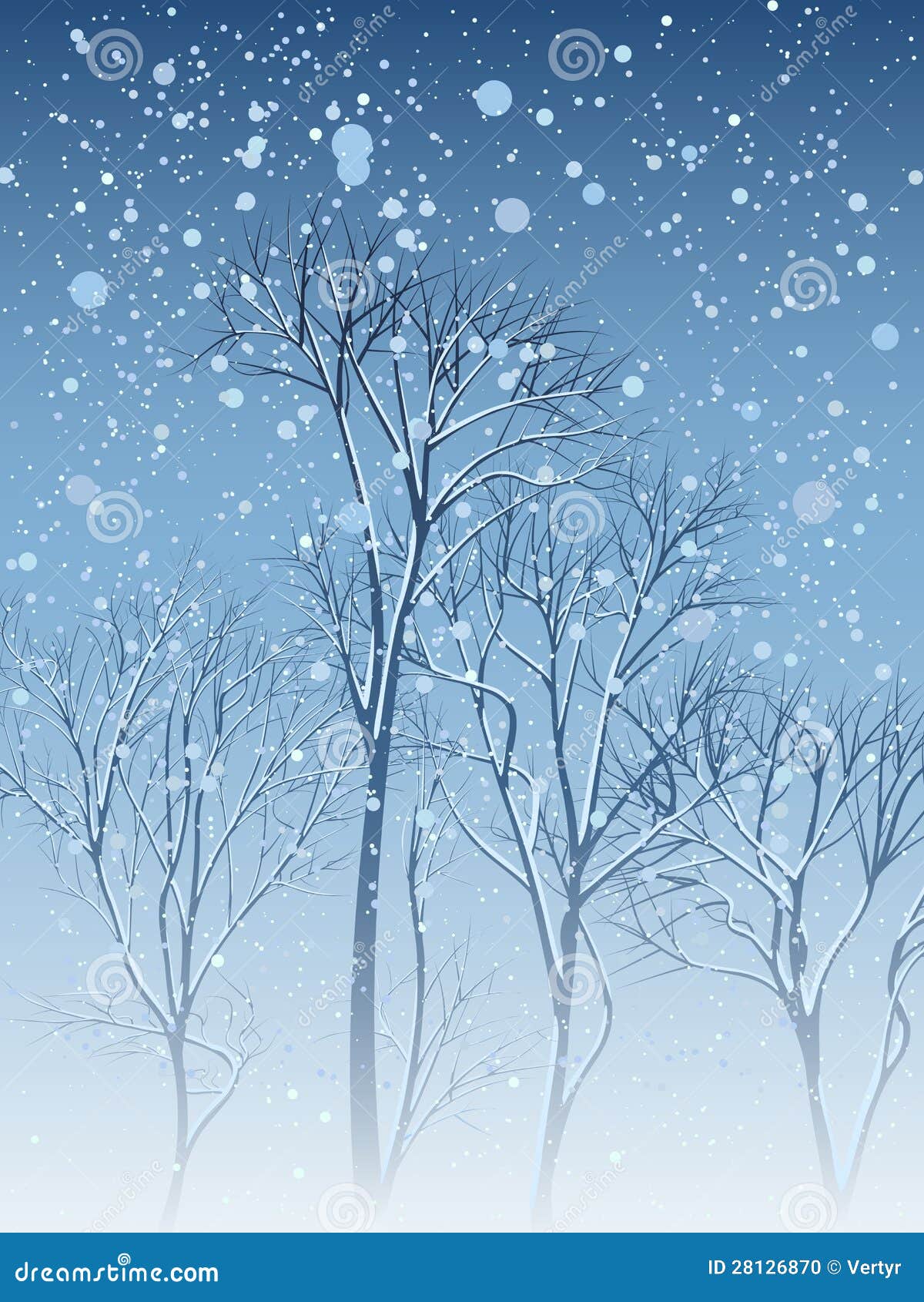 Illustration of Snowfall in Park. Stock Vector - Illustration of vector ...