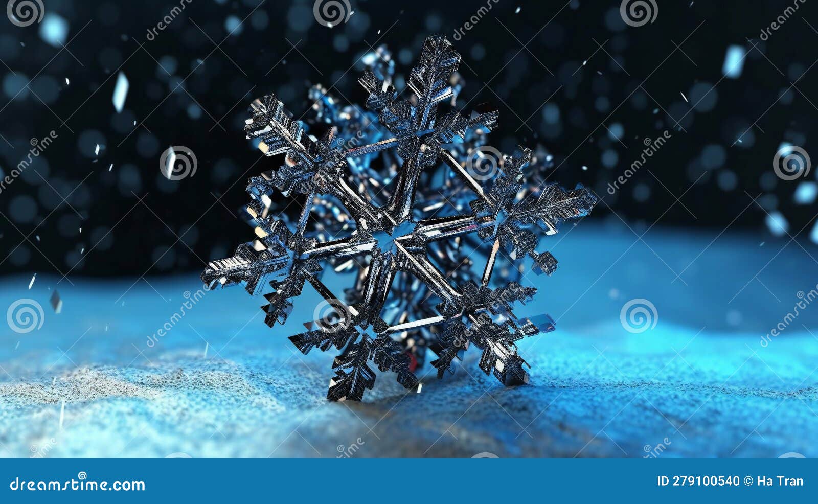 Snowflake in the Snow, High Resolution Stock Illustration ...