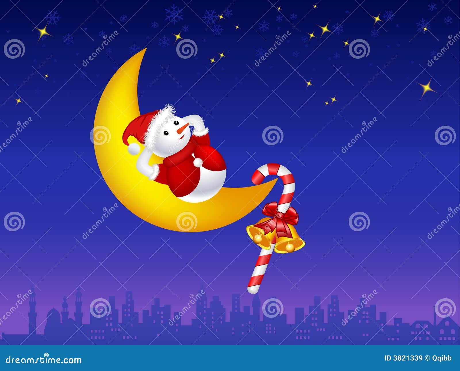 Illustration of Snowman on the Moon Stock Vector - Illustration of ...