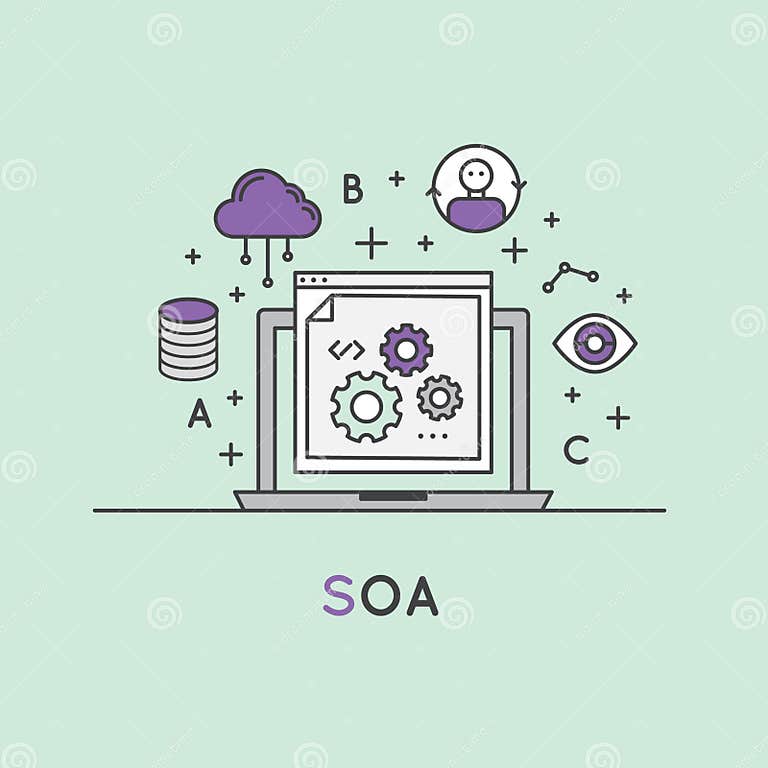 Illustration of SOA Service Oriented Architecture Stock Illustration ...