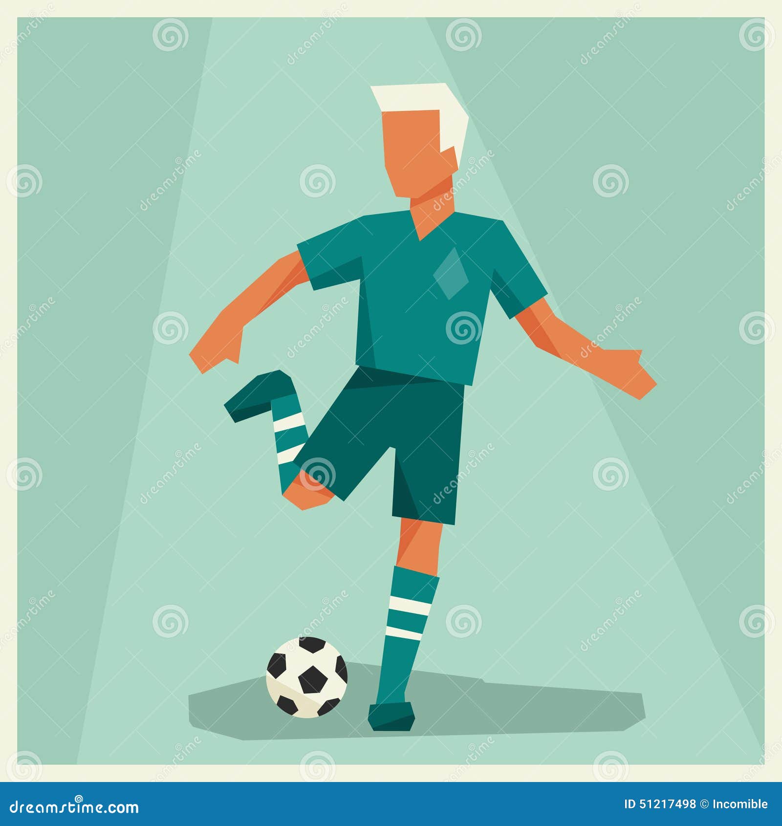 Illustration of Soccer Player in Flat Design Style Stock Vector ...