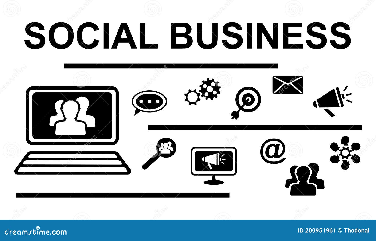 Concept of social business stock illustration. Illustration of ...