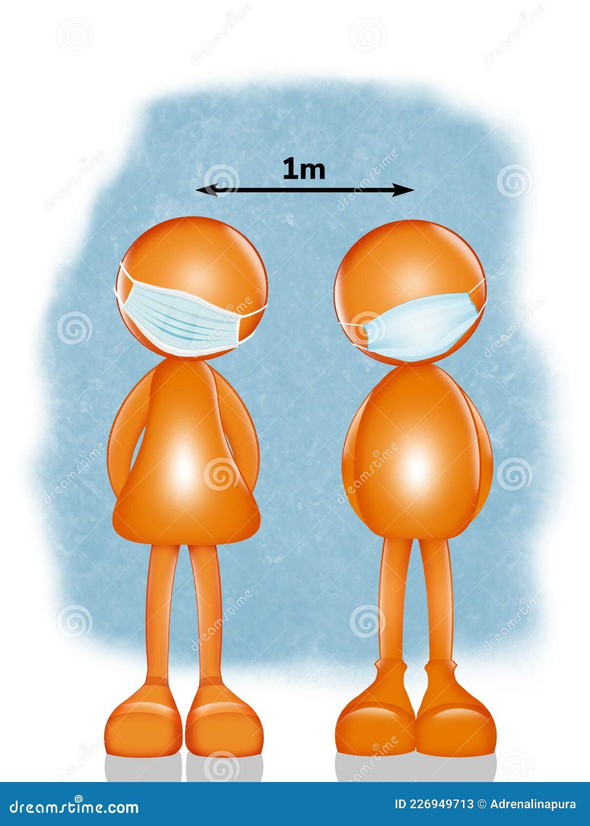 Illustration of Social Distancing of a Meter Stock Illustration ...