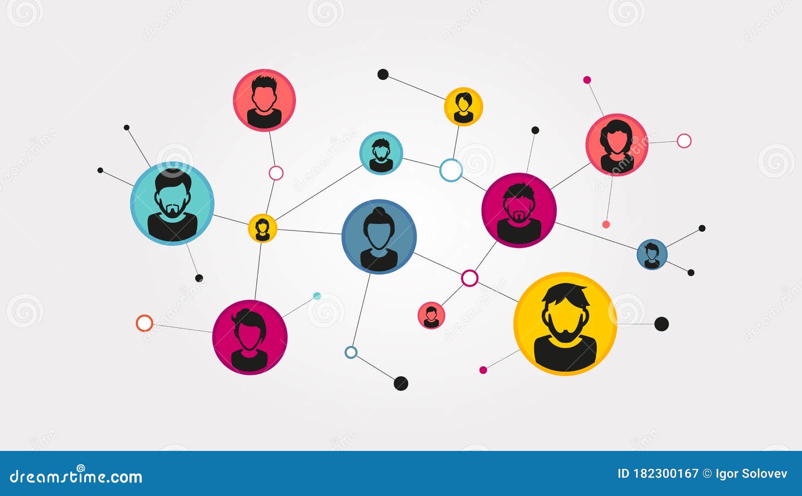 Illustration of a Social Network. Social Contacts of People Connected ...