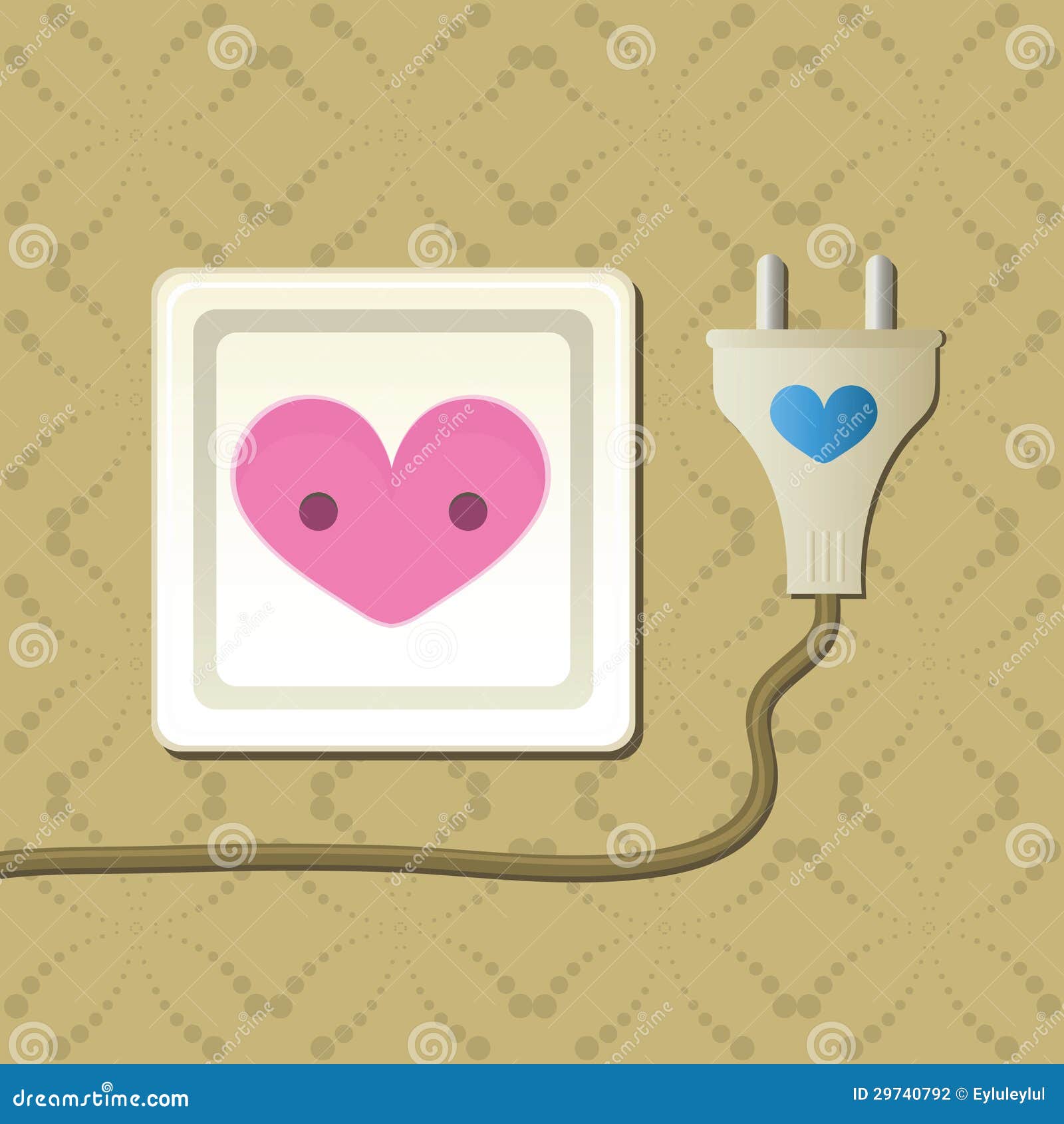 Illustration of Socket and Plug, Matching of Woman and Man. Stock ...