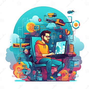 Illustration of Software Development, 3d Web Programming Art ...