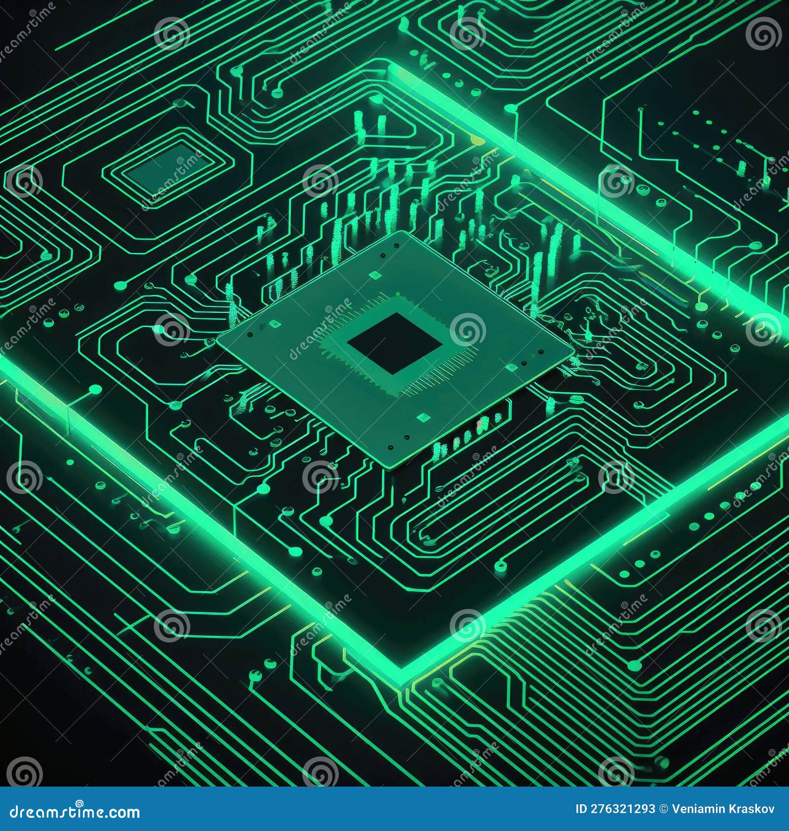 Illustration of Software Running on a Computer Chip Stock Illustration ...