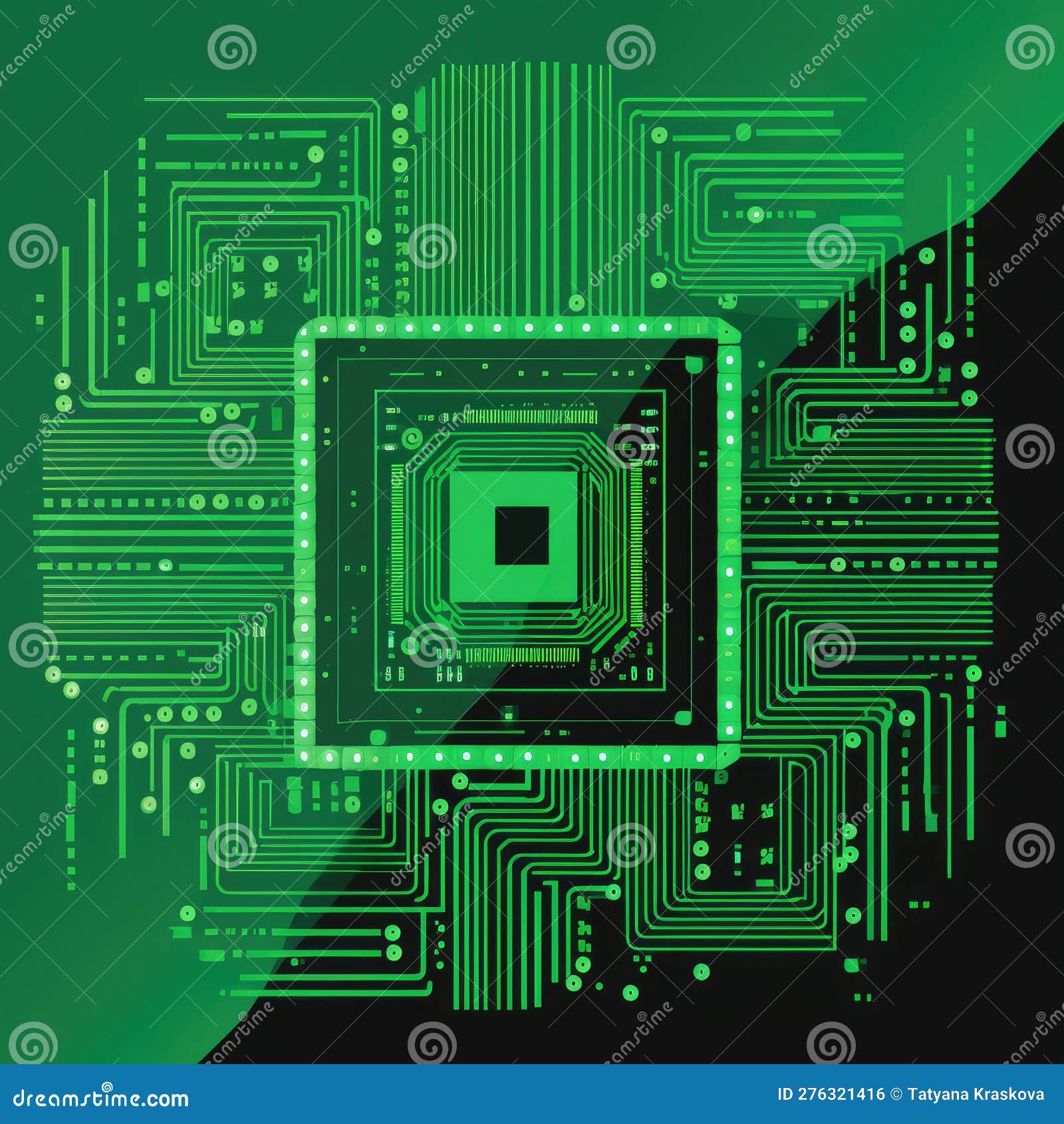 Illustration of Software Running on a Computer Chip Stock Illustration ...