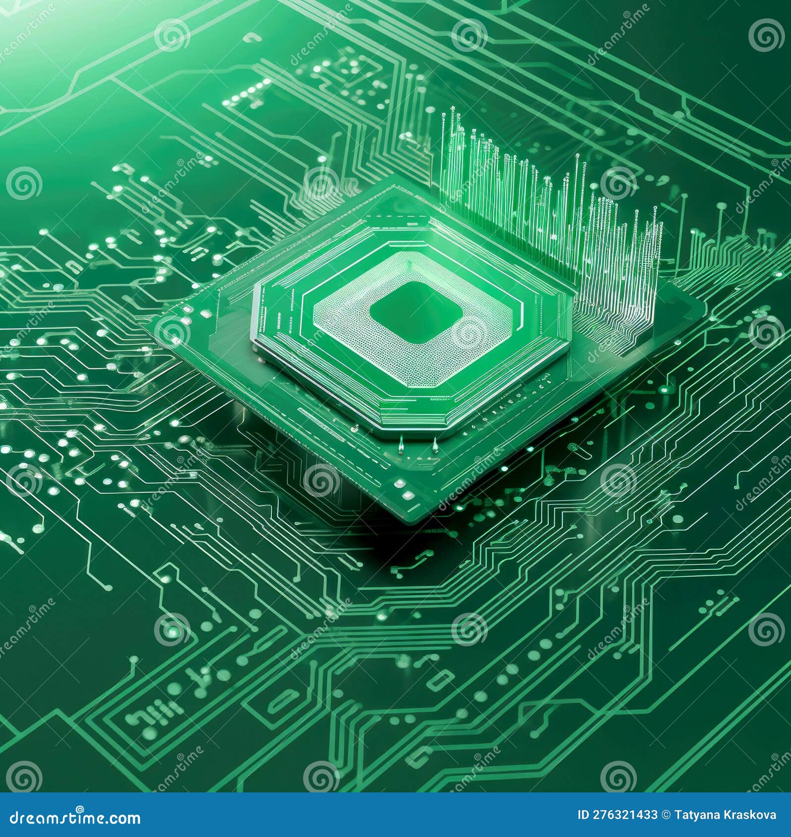 Illustration of Software Running on a Computer Chip Stock Illustration ...