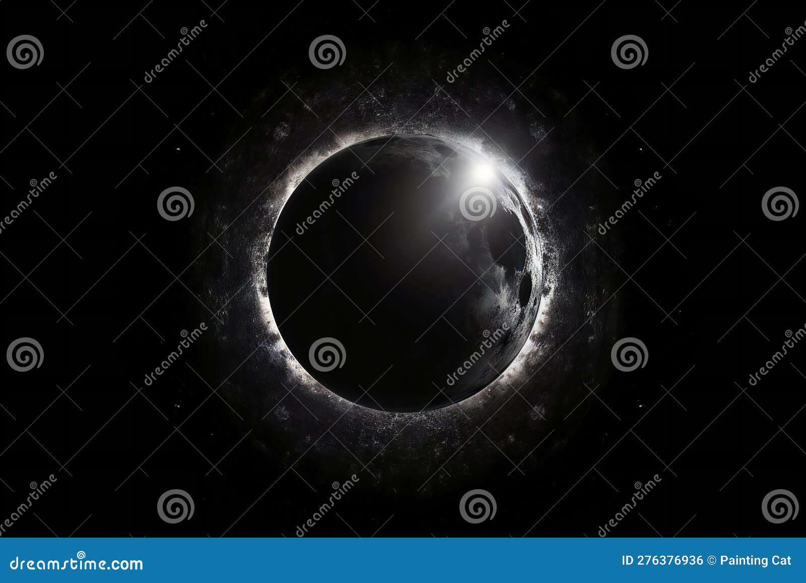 Solar Eclipse in the Night Sky with Full Moon Stock Illustration ...