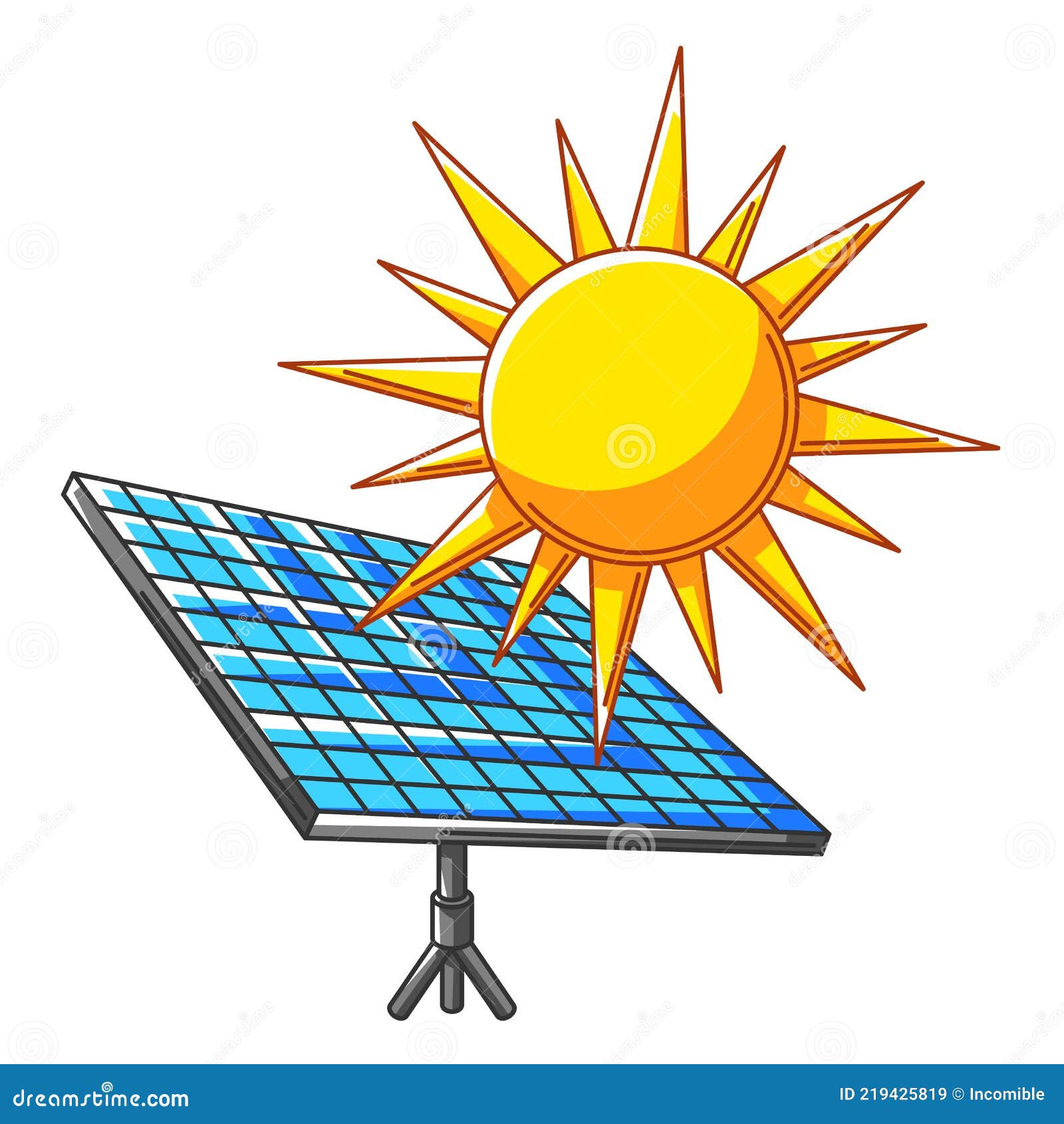 Illustration of Solar Panel and Sun. Ecology Icon for Environment ...