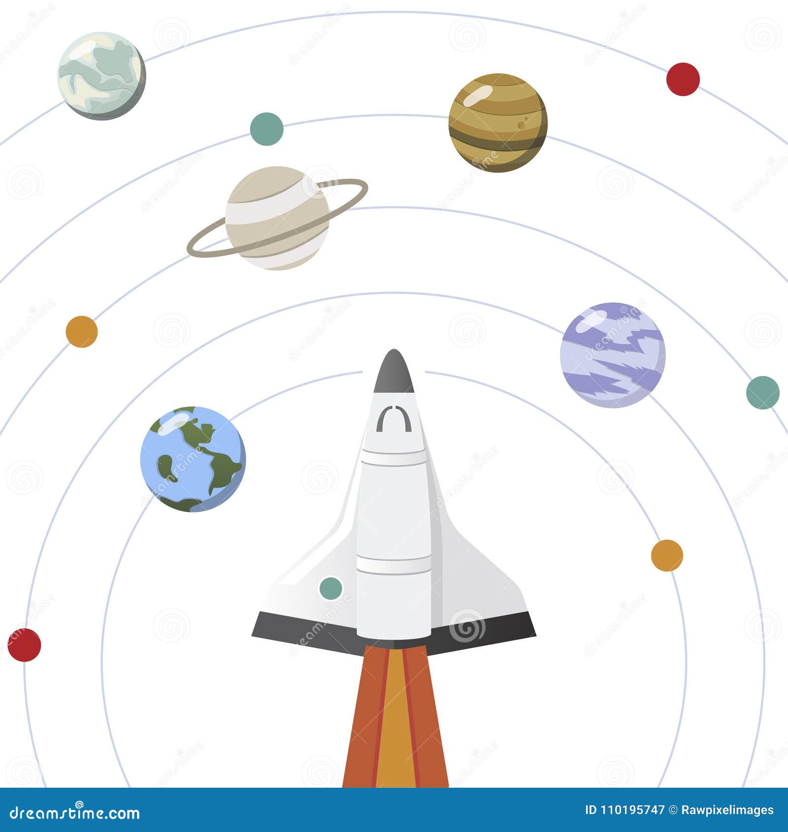 Illustration of Solar System Rocket Stock Illustration - Illustration ...