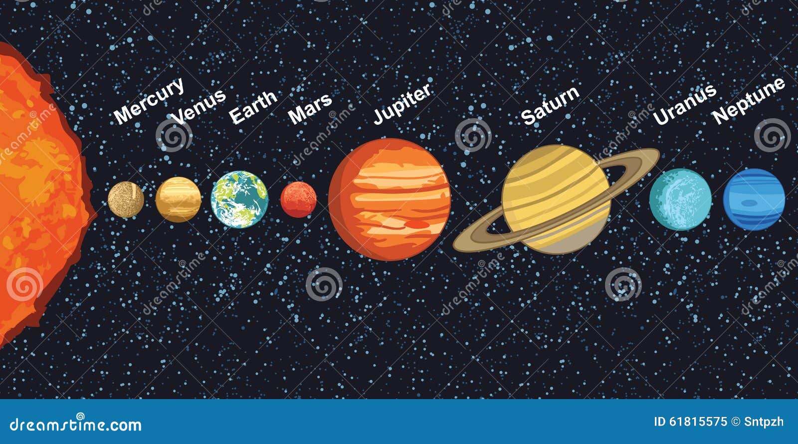 Illustration of Solar System Showing Planets Around Sun Stock Vector ... Illustration of Solar System Showing Planets Around Sun Stock Vector ...
