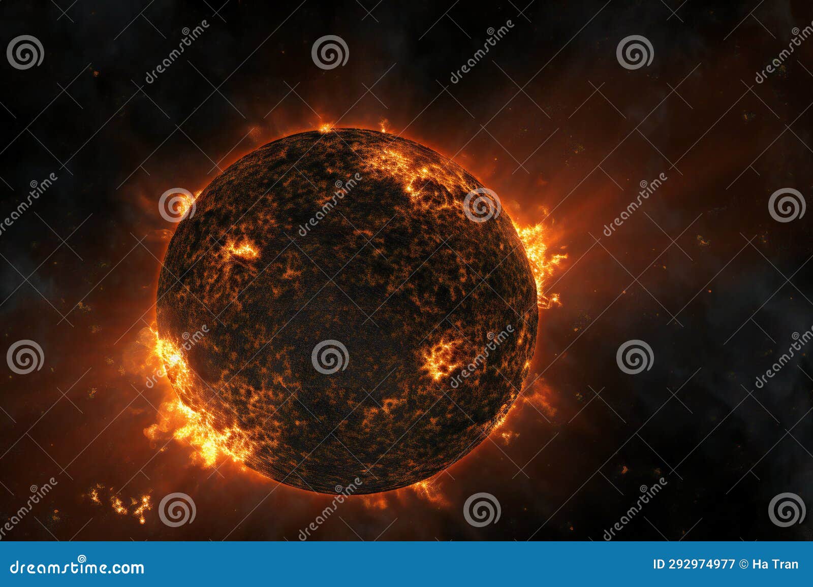Solar System - Sun in Space Stock Illustration - Illustration of energy ...