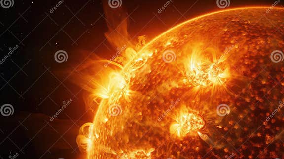 The Solar Winds. 16:9 Scale. Generative AI (Real 300 DPI) Stock ...