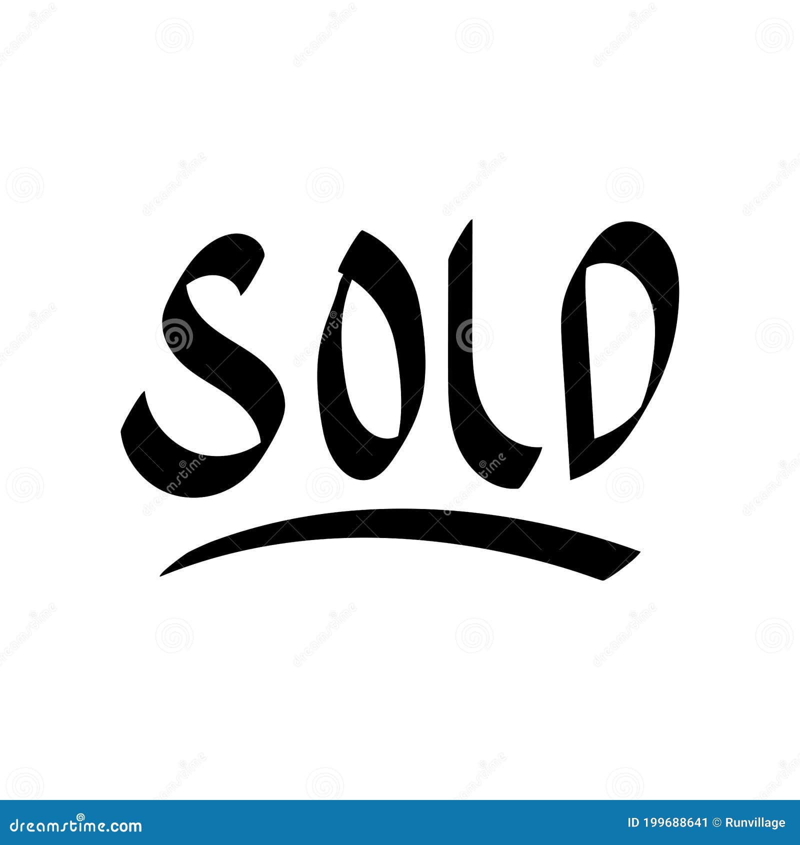 Illustration of a Sold Out Text in Hand Lettering Style Stock Vector ...