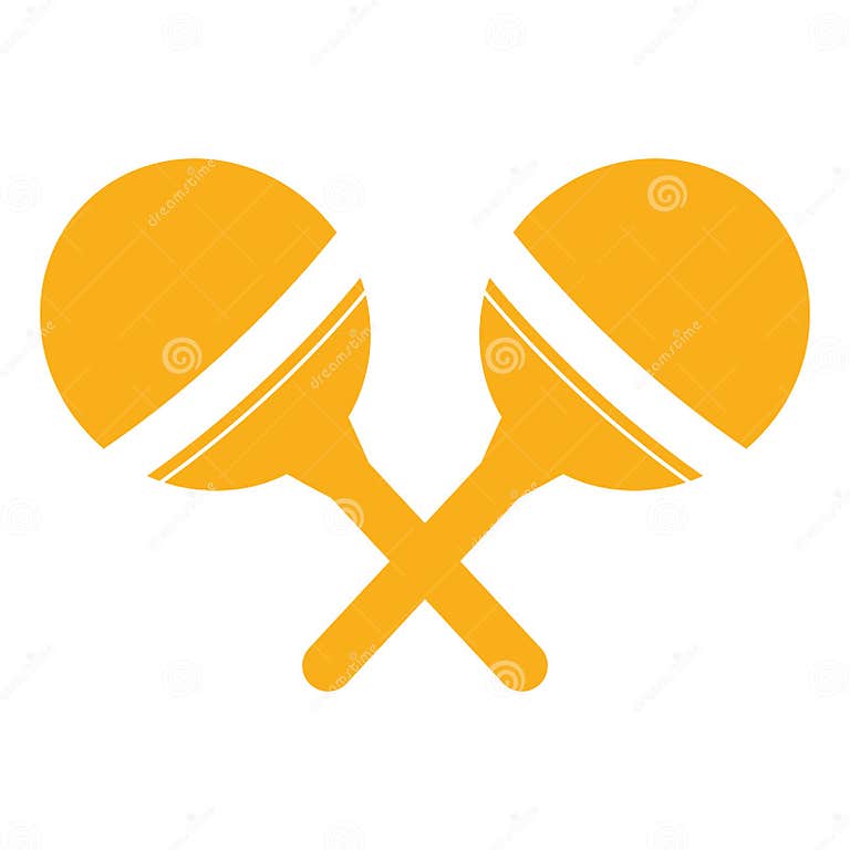 Solid Yellow Maracas Illustration in Simple Geometric Style, Vector ...