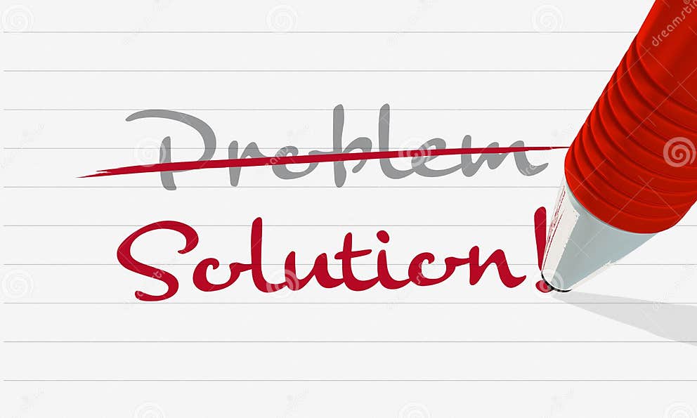 Illustration on Problem Solving, a Pen Writes the Words Problem and ...