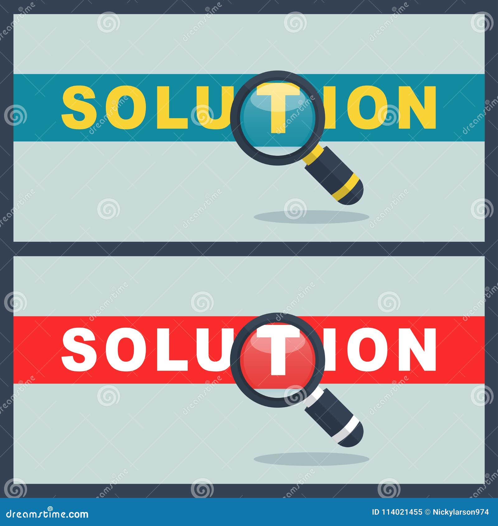Solution Word with Magnifier Concept Stock Vector - Illustration of ... Solution Word with Magnifier Concept Stock Vector - Illustration of ...