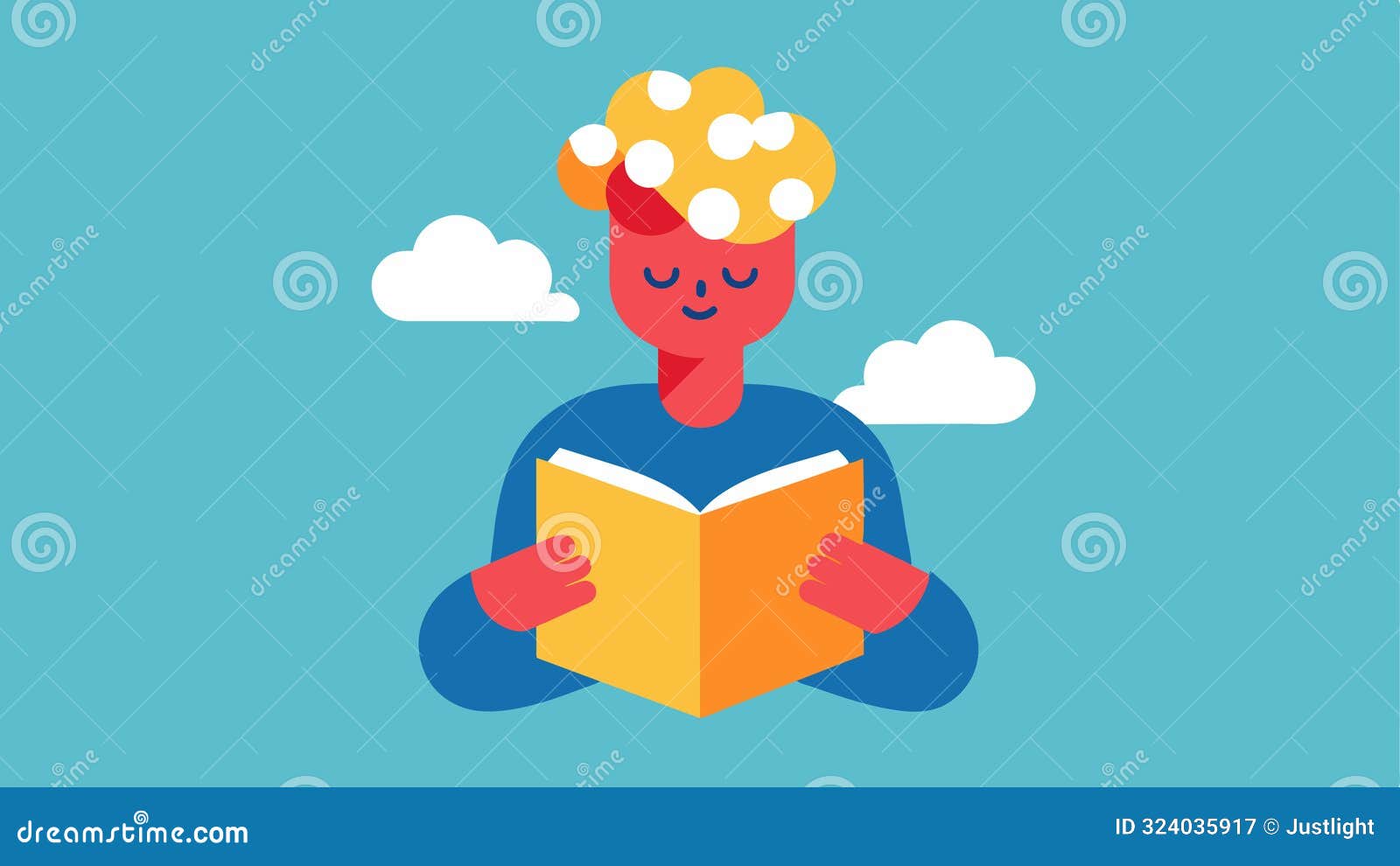 An Illustration of Someone Reading a Book with a Caption that Reads ...