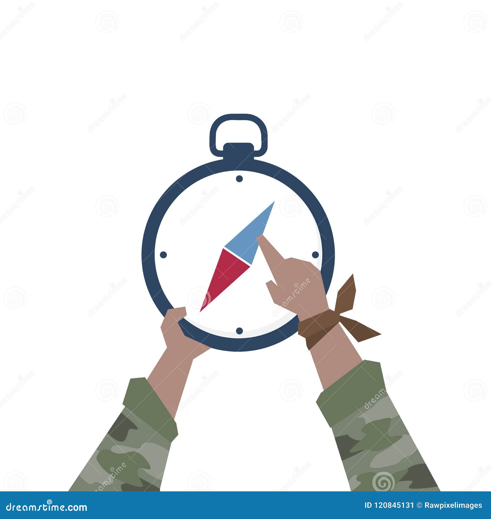 Illustration of Someone Using a Compass Stock Vector - Illustration of ...