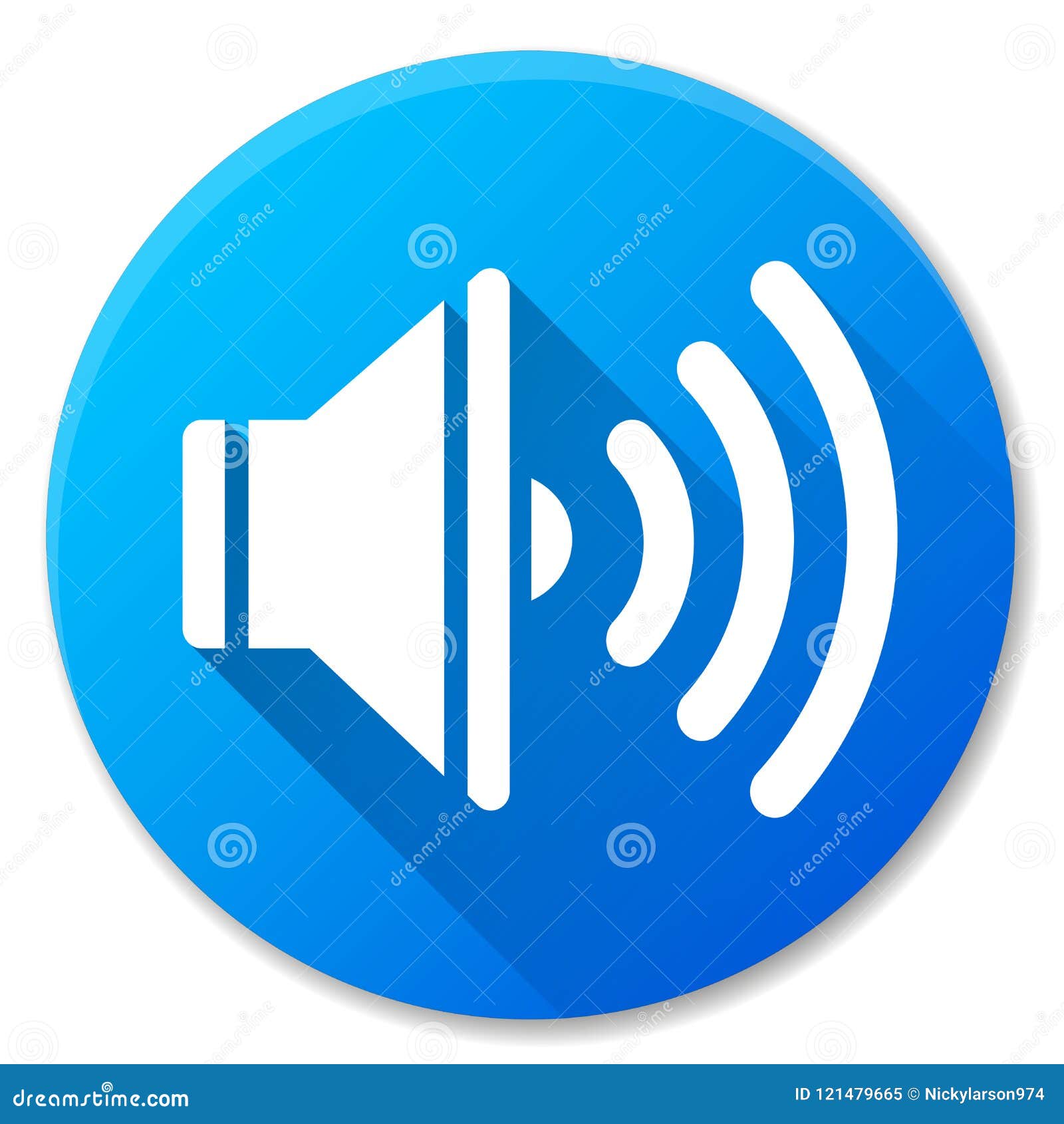 Sound Blue Circle Icon Design Stock Vector - Illustration of flat ...