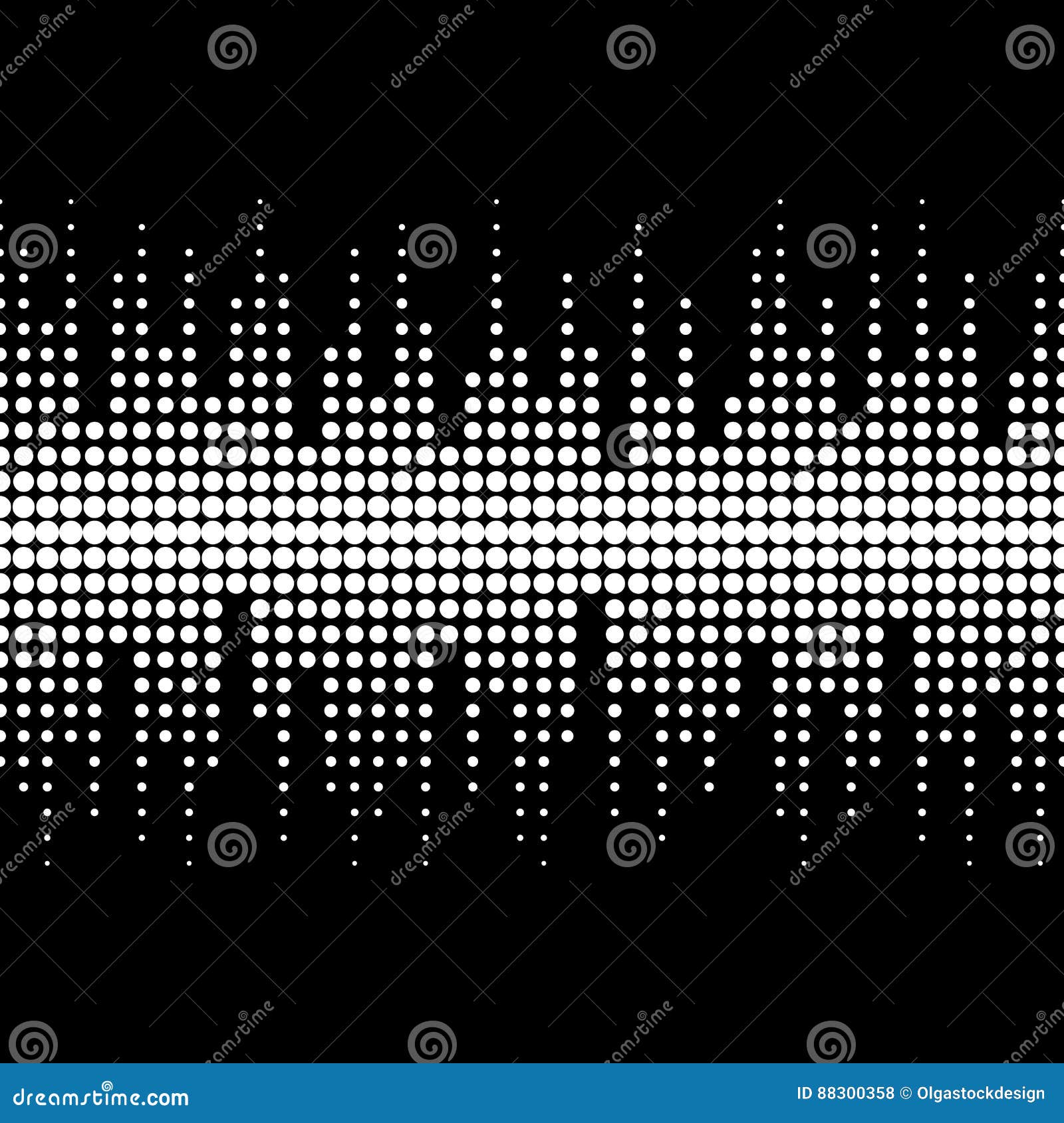 Illustration of Sound Waves. Vector Monochrome Seamless Pattern Stock ...