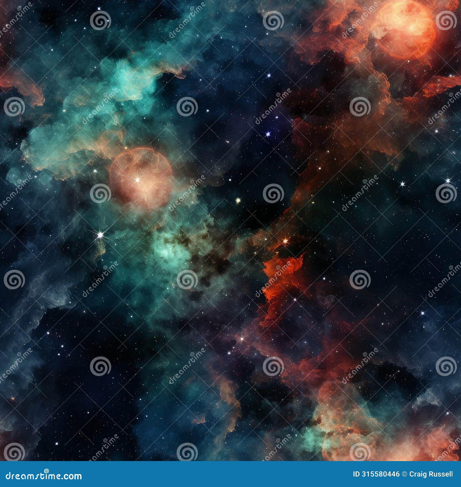 Space Cosmic Background of Supernova Nebula and Stars, Glowing ...